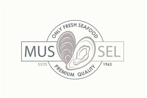 Premium Vector Mussel Shell Label