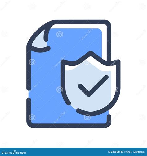 Protect Document File Paper Page Shield Secure Single Isolated Icon