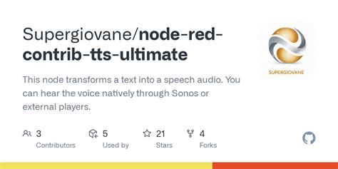 github supergiovane node red contrib tts ultimate this node