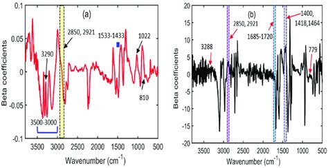 Beta Coefficient Plots Constructed For A Melamine Adulterated And B