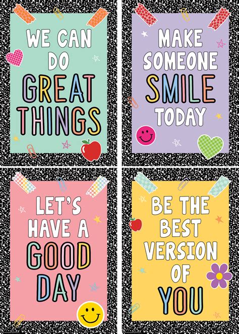 Cool For School Positive Posters Set 4 Cm School Supply