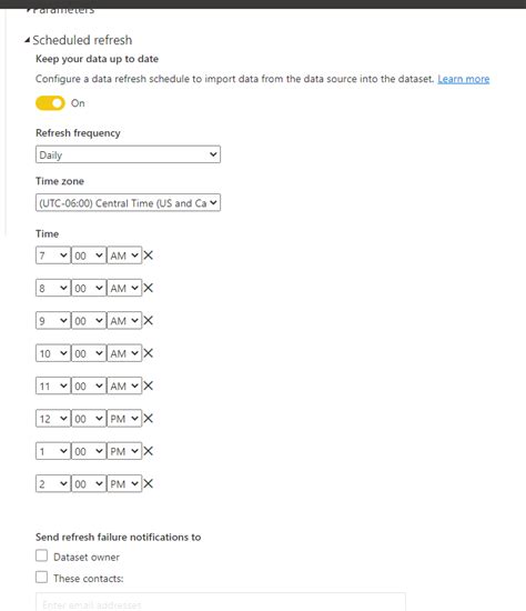 solved setting the refresh time for more than 8 slot is n microsoft fabric community