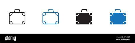 Briefcase Icon Linear Vector Graphics Sign Or Symbol Set For Web App Ui