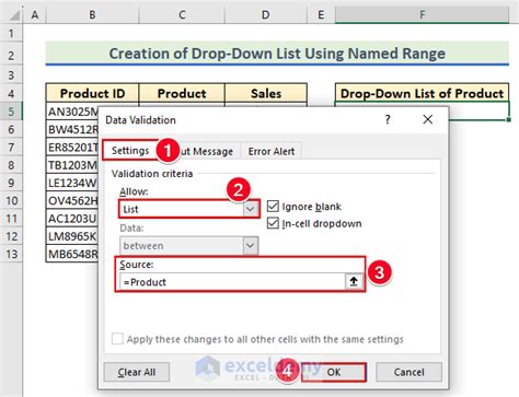 Excel Data Validation Drop Down List Practical Examples