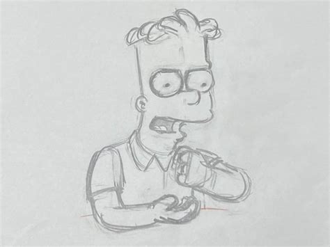 The Simpsons 1 Original Animation Drawing Of Bart Simpson As An Adult Episode Future Drama