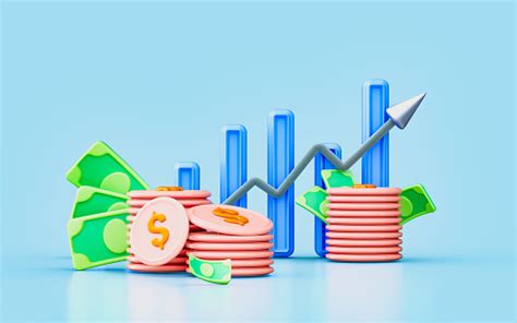 선 차트 막대 기호 위쪽 화살표 달러 동전 노트 3d 렌더링 개념 0명에 대한 스톡 사진 및 기타 이미지 0명 3차원 형태 개선 Istock