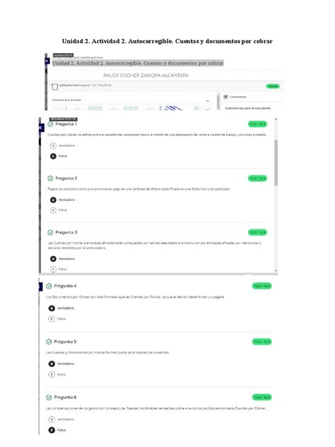unidad 2 actividad 2 autocorregible cuentas y documentos por cobrar