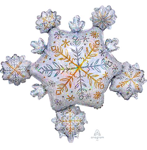 Supershape Holographic Shining Snowflakes Cluster P50 Amscan Asia Pacific