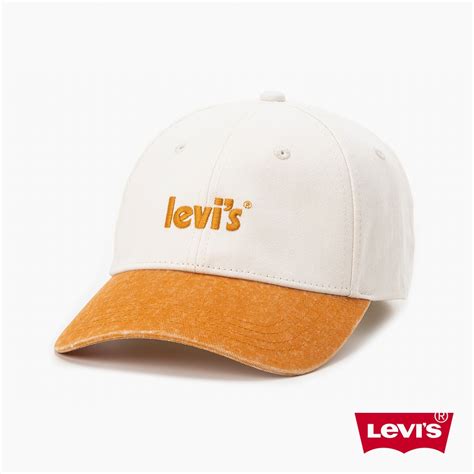 Levis 男女同款 可調式環釦棒球帽 精工刺繡海報體logo 帽子 Yahoo奇摩購物中心