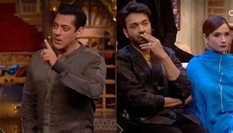 Bb 17 Salman Khan Reacts To Vicky Jain Sana Raees Holding Hands