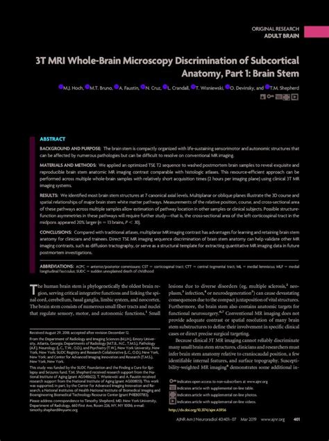 Pdf T Mri Whole Brain Microscopy Discrimination Of Subcortical