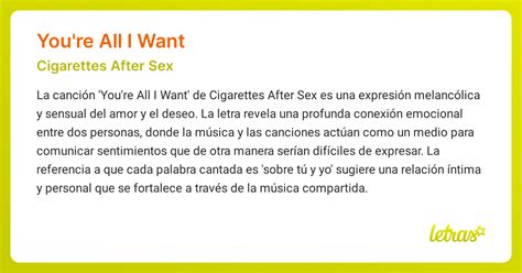 Significado De La Canción Youre All I Want Cigarettes After Sex Letras Com
