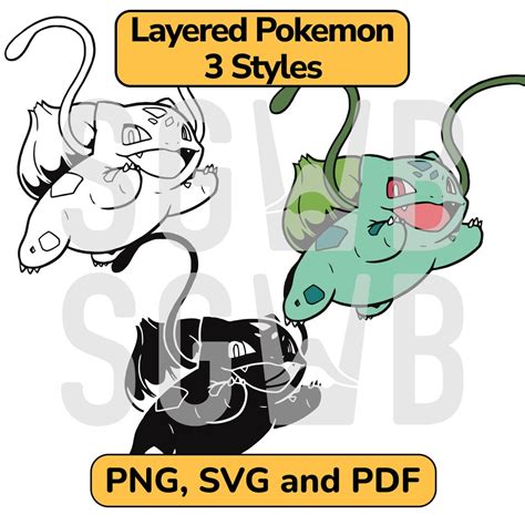 Bulbasaur Svg Pokemon Png Pokemon Digital Art Bulbasaur Png