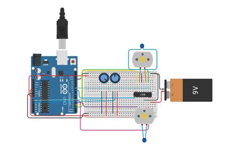 Circuit Design Motor Driver L293d Tinkercad