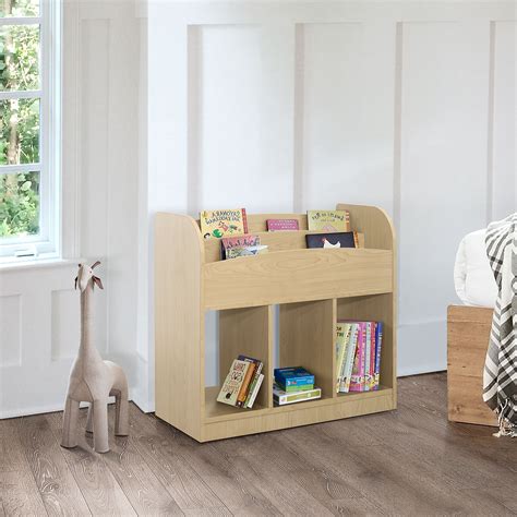 Tobler Cubby Bookcase With Magazine Storage Natural Wood
