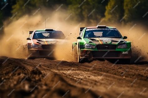 Premium Ai Image Photo Panning Rally Cars Overtaking Each Other On