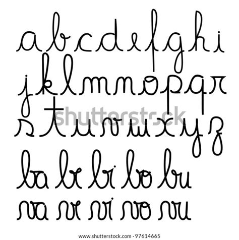 Cursive Alphabet Vector Arkivvektor Royaltyfri 97614665
