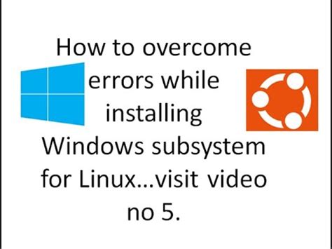 How To Solve Wsl Errors Windows Subsystem For Lynux YouTube