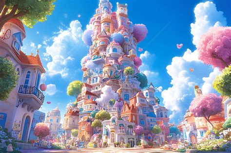 판타지 만화 성 일러스트 무료 다운로드 Lovepik