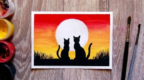 Рисуем котиков на закате гуашью Смотреть онлайн в поиске Яндекса по Видео