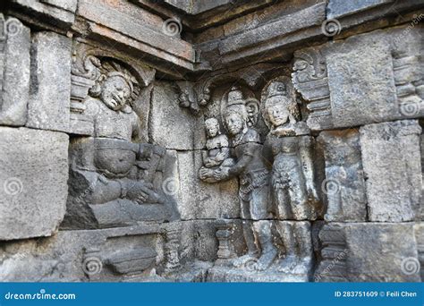Statue Wall Of Borobudur Temple Java Indonesia Stock Image Image Of