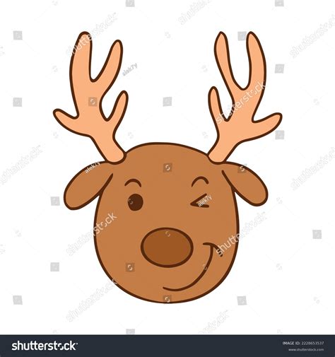 Cheerful Winking Deer Vector On White Stock Vector Royalty Free