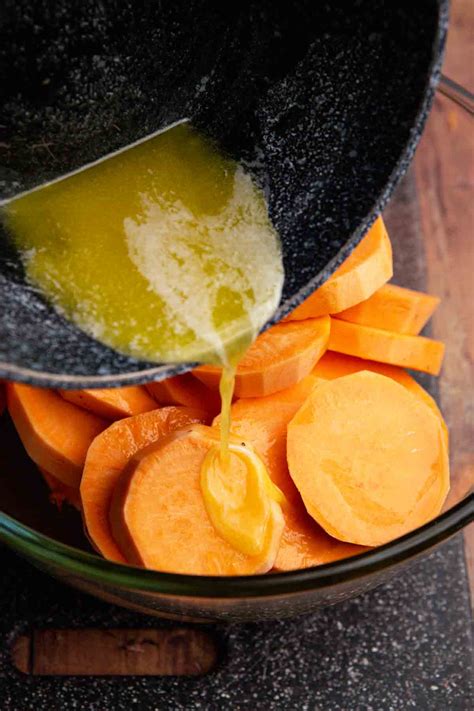 Garlic Butter Roasted Sweet Potatoes Recipe Dinner Then Dessert