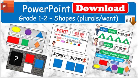 Grade 1 2 Esl Lesson Shapes Plurals Want Powerpoint Lesson Teacher Matts Powerpoints