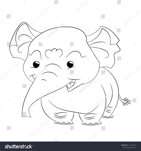 Charactor Design Young Fat Elephantvector Hand Stock Vector Royalty Free 1771666073 Shutterstock