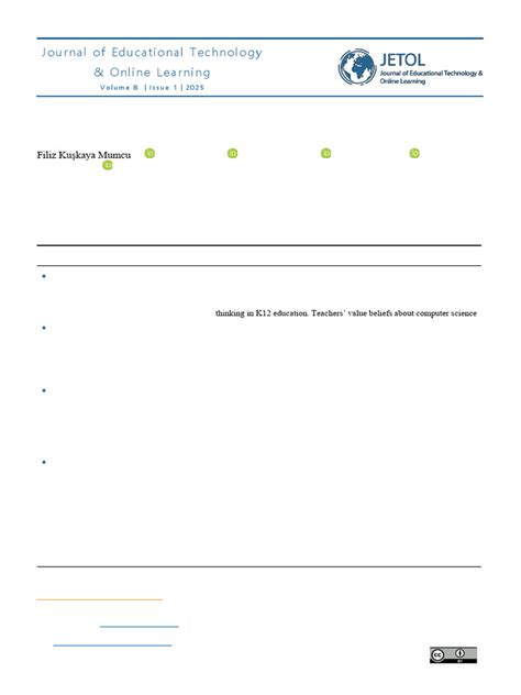 Unpacking Teachers Value Beliefs About Computational Thinking And Programming Pdf Self