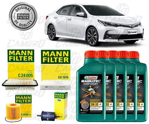 Kit Troca de Óleo 5w30 e Filtros Toyota Corolla 2 0 2017 2018 MANN