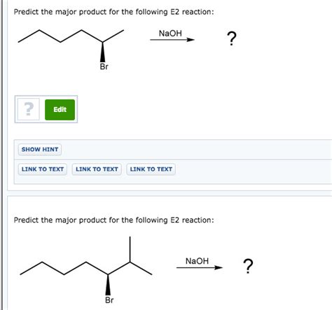 Solved Predict the major product for the following E2 | Chegg.com