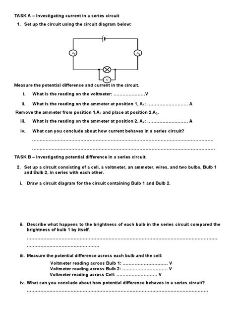 Series And Parallel Circuits Practical Ks3 Pdf Series And Parallel Circuits Voltage