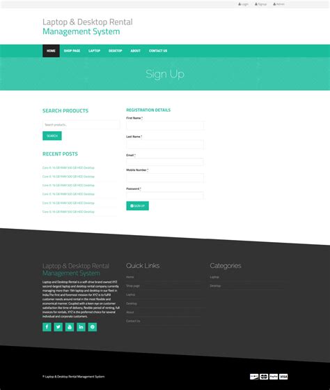 Laptop And Desktop Rental Management System Laptop Rental Management