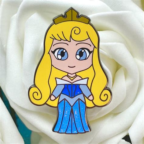 Chibi Princess Aurora Fantasy Enamel Pin Blue Dress Etsy