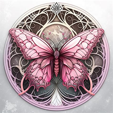 Premium Ai Image A Close Up Of A Butterfly On A Circular Window With