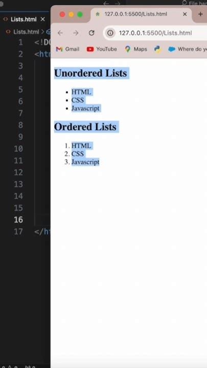 How To Create Html Lists Code Html Programming Coding