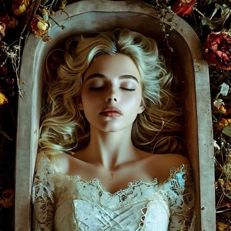 Frontal View Beautiful Dead Blonde Girl With Eyes By Telemont2 On