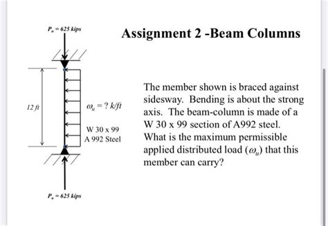 solved ssignment 2 beam columns the member shown is braced