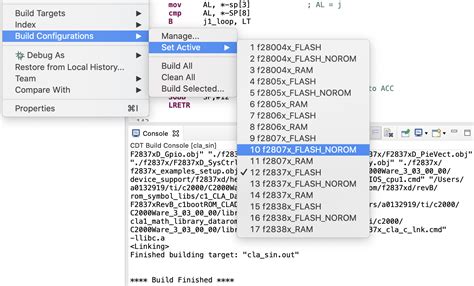 CCS TMS320F28379D Error Occurs When Executing CLA MATH Sin Example