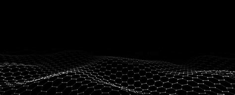 Premium Vector Futuristic Hexagon Dynamic Wave On Black Background Futuristic Honeycomb