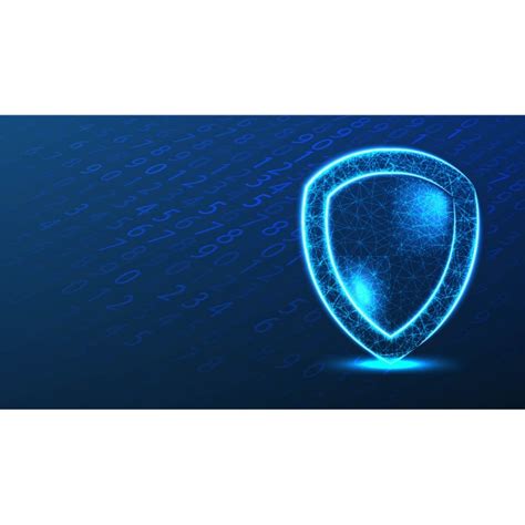 Shield Protection System Binary Code Background 2d 3d Abstract