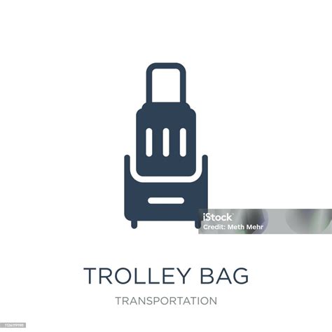 Trolley Bag Icon Vector On White Background Trolley Bag Trendy Filled