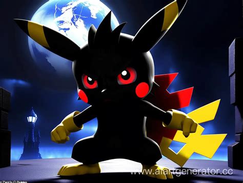 Shadow The Hedgehog Pikachu In The Planet Of Darkness Ai Art Generator