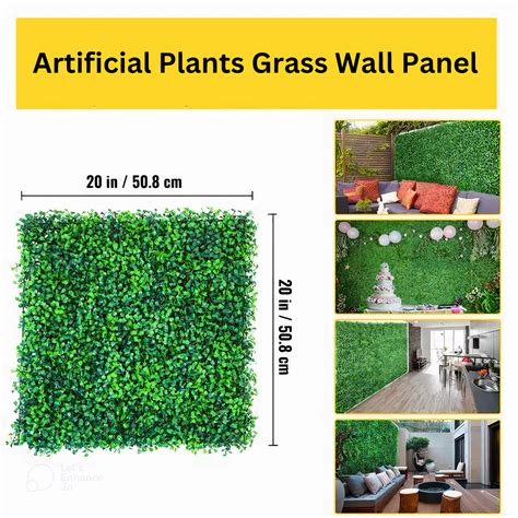6pcs 20x20 Artificial Plants Grass Wall Panel Neongrand