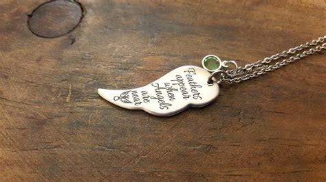 Feathers Appear When Angels Are Near Necklace Memorial Etsy