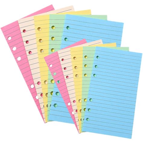 2 Books Of Loose Leaf Notepad Refills Colored Notebook Inner Paper