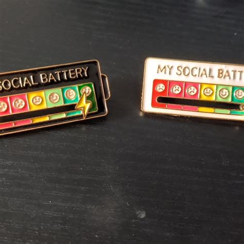 Battery Mood Pin Etsy