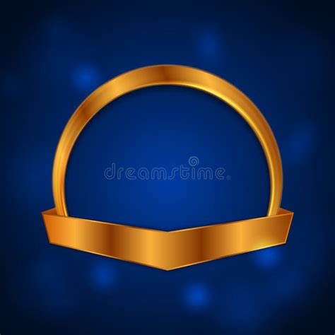 Moldura Em Branco De Círculo Dourado Fundo De Luxo De Fita
