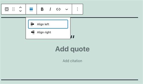 Pullquote Block Missing Center Alignment Option · Issue 31558